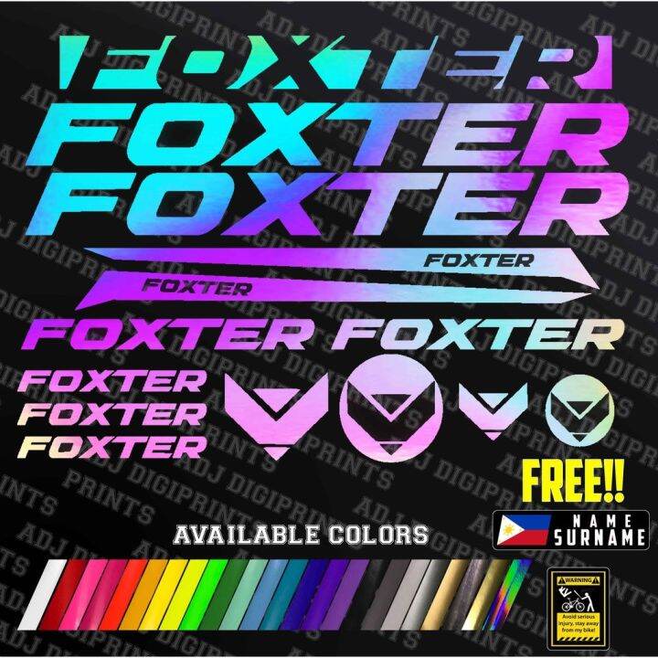 FOXTER Bike Frame Decals Set for MTB SPECIAL COLOR VINYL | Lazada PH