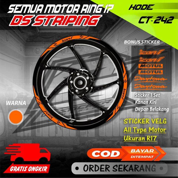 Os Ct-242 Cutting Sticker Velg Motor RIng 17 stiker pelek R17 | Lazada ...