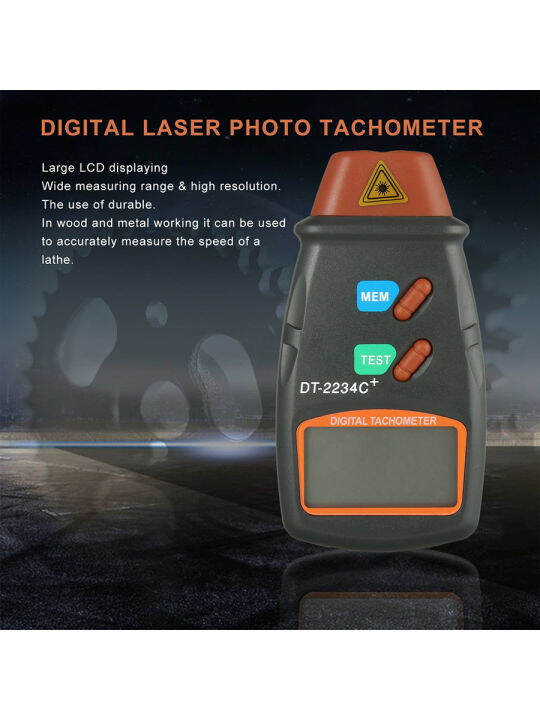 Digital Laser Tachometer Non-contact Engine Speed Gauge RPM Motor ...