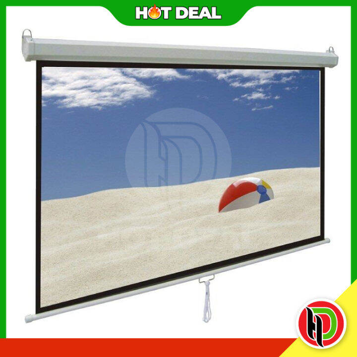 Hotdeal Meki 84 "x 84" ( 7x7 ) Manual Projektor Skrin Dinding-Matt ...