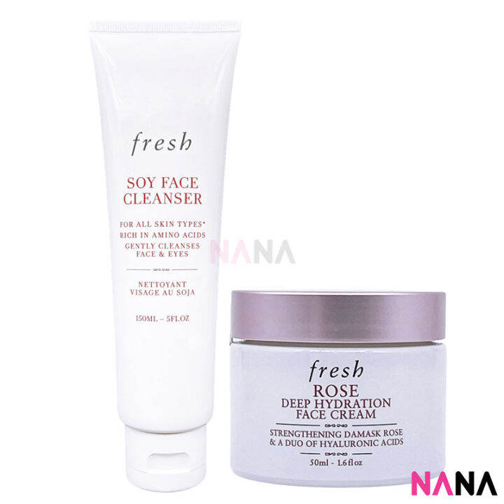 Fresh Soy Face Cleanser 150ml + Rose Deep Hydration Face Cream 50ml ...