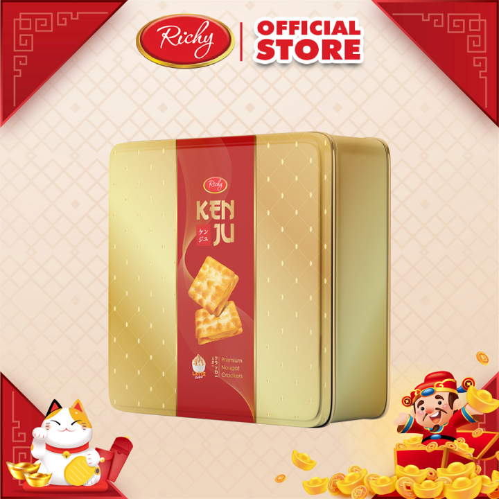 [NEW] Bánh Kenju Nhật 310g (Gold) - HỘP THIẾC -Tết 2024 - bánh kem dẻo ...