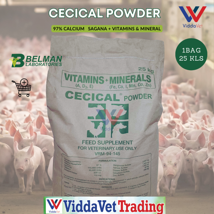 Cecical Powder 1bag 25klsFeed Premix 97% Calcium sagana +vitamins ...