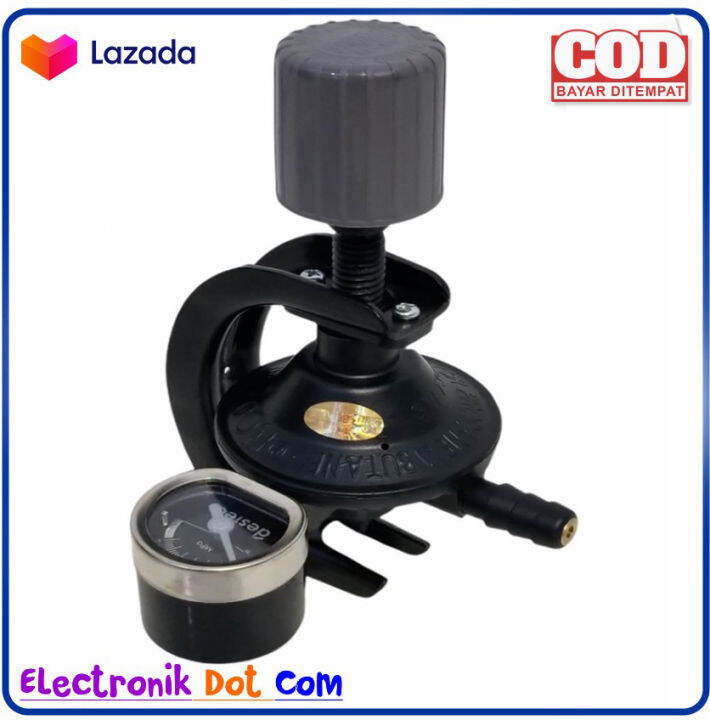 DESTEC METER Regulator Gas Dengan Pengaman Ganda + Meteran Cocok Utk ...