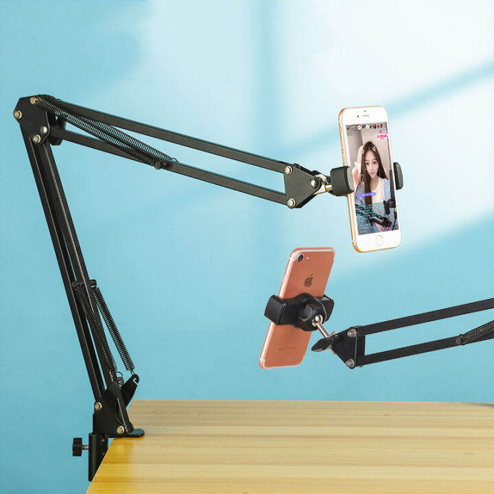 Top Tier Mobile Phone Stand Foldable Telescopic Desktop Long Arm Stand ...