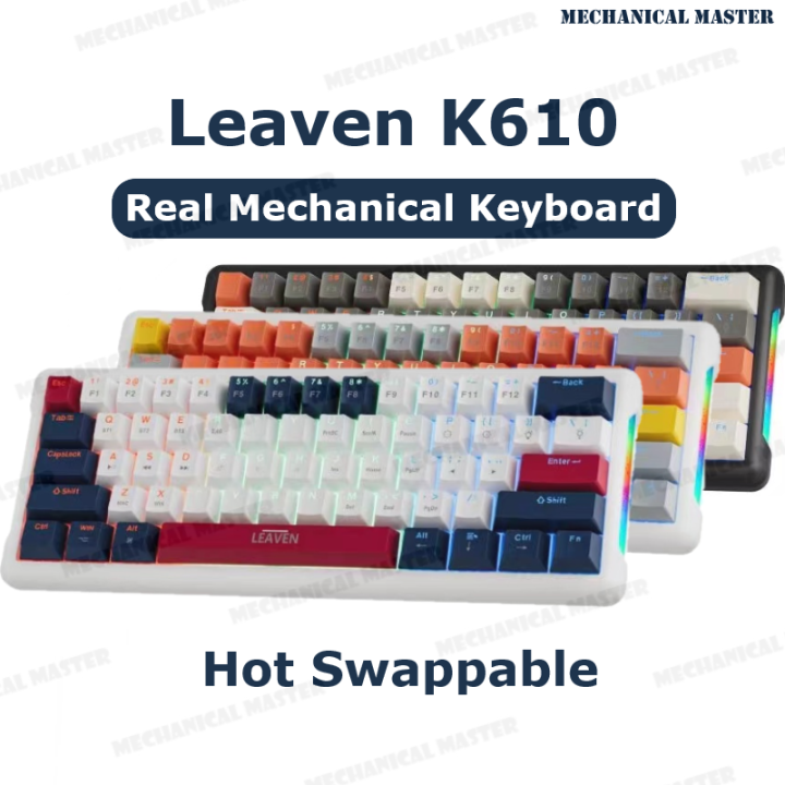 Leaven K610 Real Mechanical Keyboard 60% Gaming Small Mini Ergonomic Design Mix Color Keycap ...