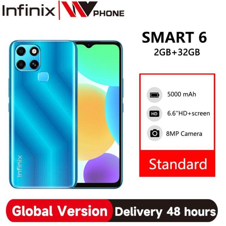 Infinix Smart 6 2GB 32GB สมาร์ทโฟน5000MAh แบตเตอรี่6.6นิ้วจอแสดงผลความ ...