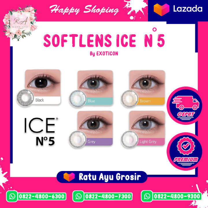 Softlens X2 Ice N5 Normal | Soflen Ice N°5 By Exoticon Big Eyes Dia 14 ...