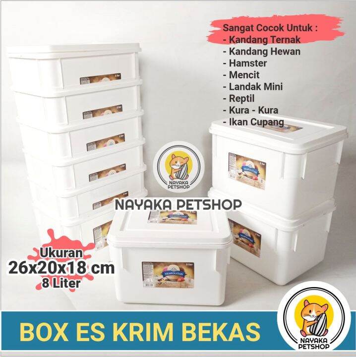Kandang Hamster Box Es Krim Bekas Campina 8 Liter Wadah Kotak Ice Cream ...