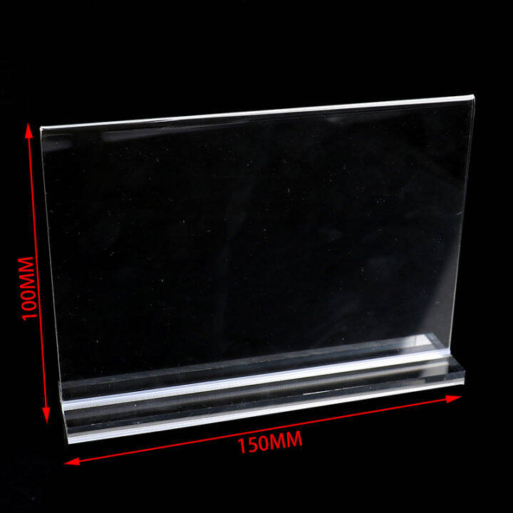 T shape Double Side Acrylic Sign Card Holder Display Stand Menu Paper ...
