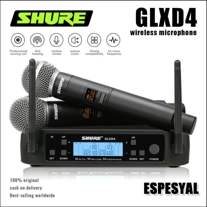 JPG SHURE GLXD4 Wireless Microphone One Two Handheld Microphone UHF Band 640 Band Singing ...
