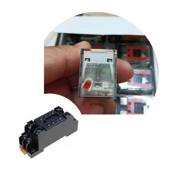 RELAY MY2N-GS AC220/240V+SOCKET PYF-08AE (NEW TYPE PYFZ-08E) OMRON ORI ...