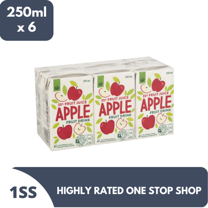 Woolworths 35% Apple Fruit Juice 250ml x 6 | Lazada PH