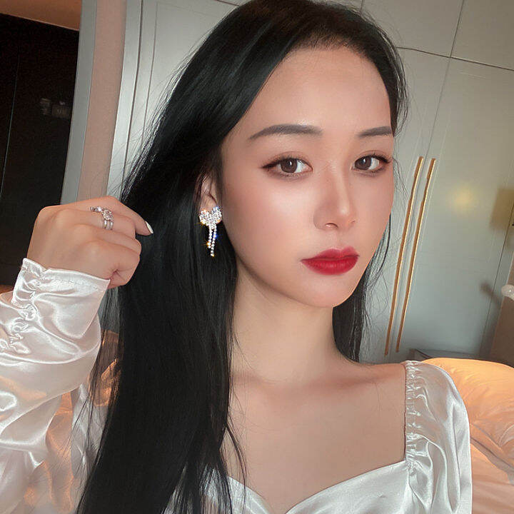 Bông tai Bell Mew đính đá hình tim kèm tua rua độc đáo BT294a | Lazada.vn