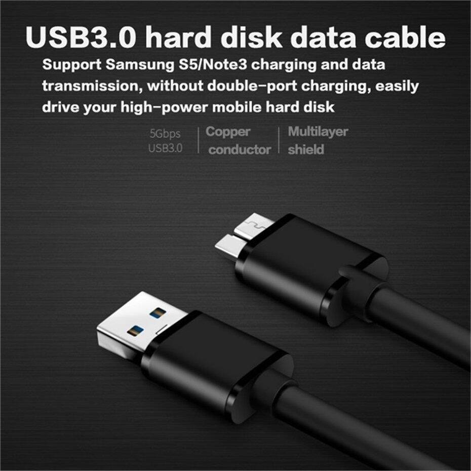 USB 3.0 Micro B Cable 5Gbps External Hard Drive Disk HDD Cable for Samsung S5 Note3 Toshiba WD ...