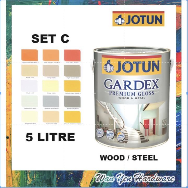 5 LITRES ( SET C ) JOTUN GARDEX PREMIUM GLOSS ( BESI / KAYU ) | Lazada