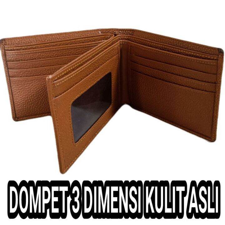 Dompet 3 dimensi pria kulit asli merk DOUBLE tahan api | Lazada Indonesia