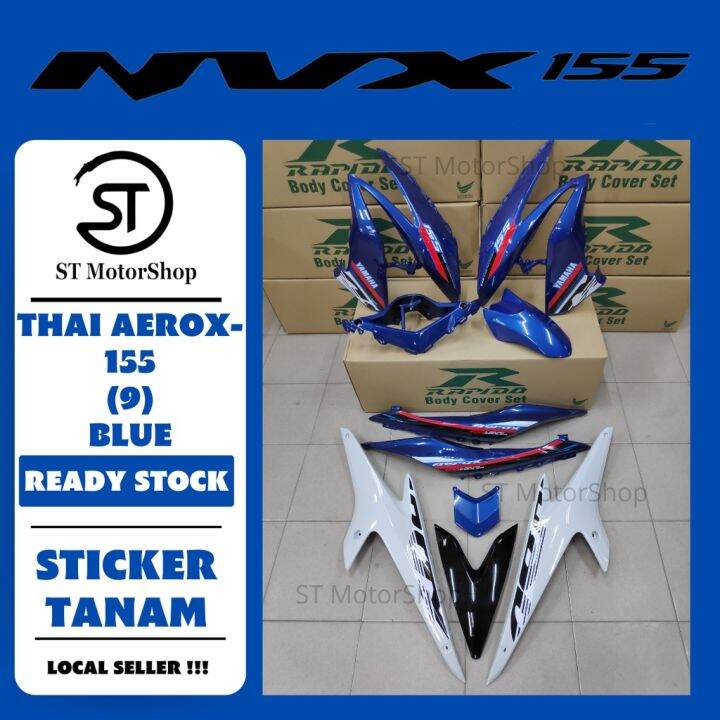 YAMAHA NV-X NVX V1 THAI AEROX-155 (9) BLUE COVER SET (STICKER TANAM ...