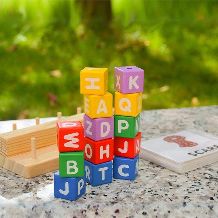 Matching Letter Game ,Wooden Reading Blocks, Alphabet Spelling ...