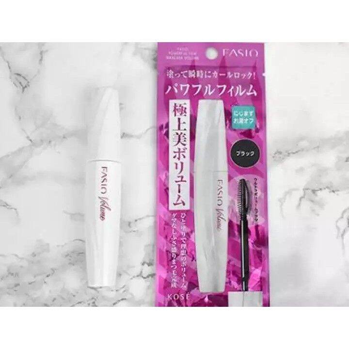 FASIO powerful film mascara (volume) black มาสคาร่าแบบฟิล์ม ล้างออกง่าย ...
