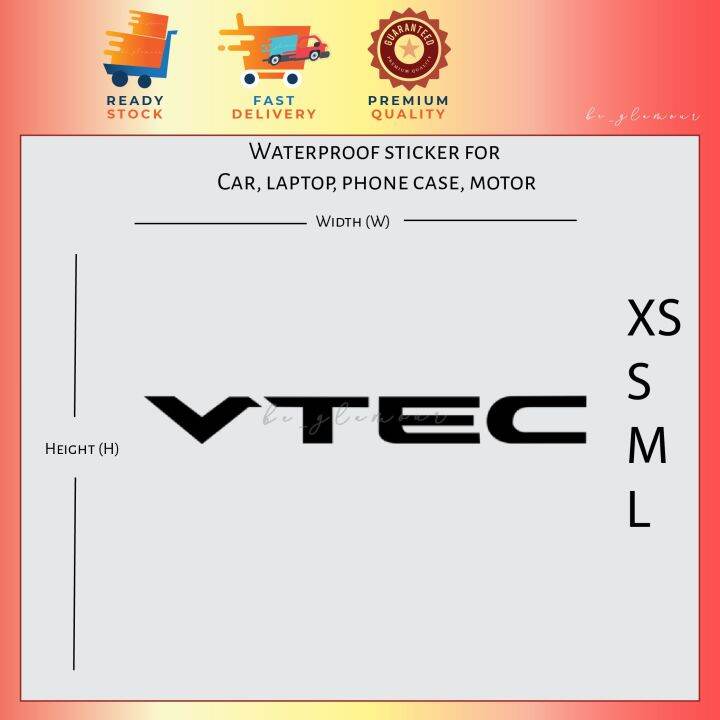 VTEC Honda Logo Sticker Kereta Waterproof Car Motor Laptop Desktop ...