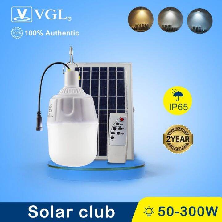 VGL 50W/150W/300 Solar Charging LED Light Bulb 5V With Remote USB Cable ...