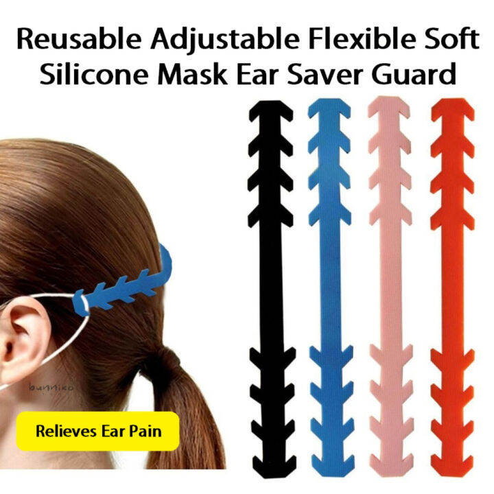Reusable Adjustable Comfortable Flexible Silicone Rubber Mask Ear Saver ...