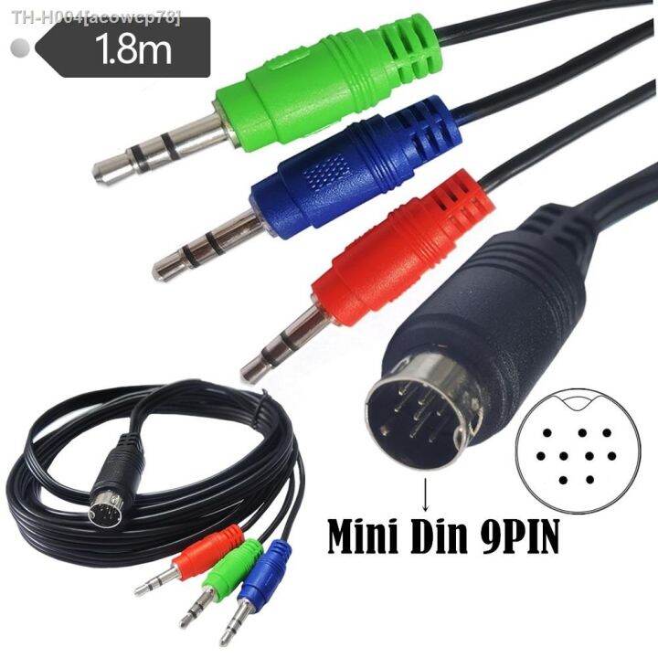 ↂ mini DIN 9-pin Male to 3x3.5mm Audio DIN Cable for audio receiversmonitoring equipment and ...
