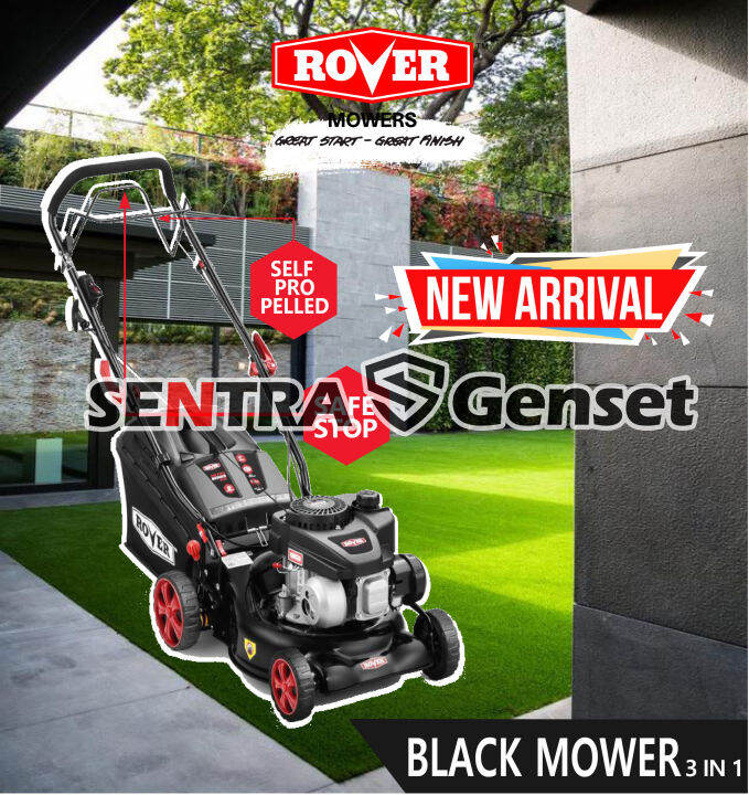 Lawn mower Mesin potong rumput dorong Rover Black Mower 3 in 1 | Lazada ...