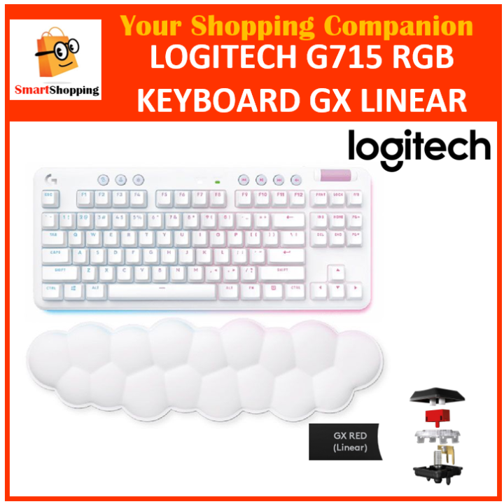 Logitech G715 TKL Wireless Mechanical RGB Gaming Keyboard with Palmrest ...