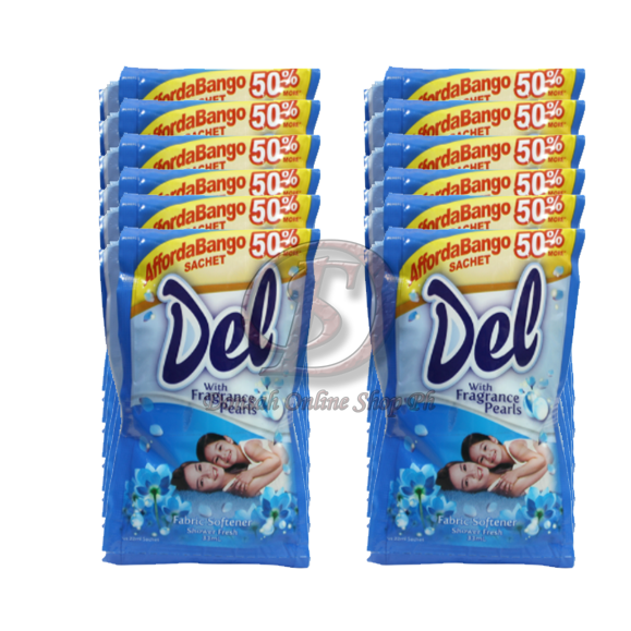 Del with Fragrance Pearls Fabric Softener Shower Fresh 33ml 12pcs ...