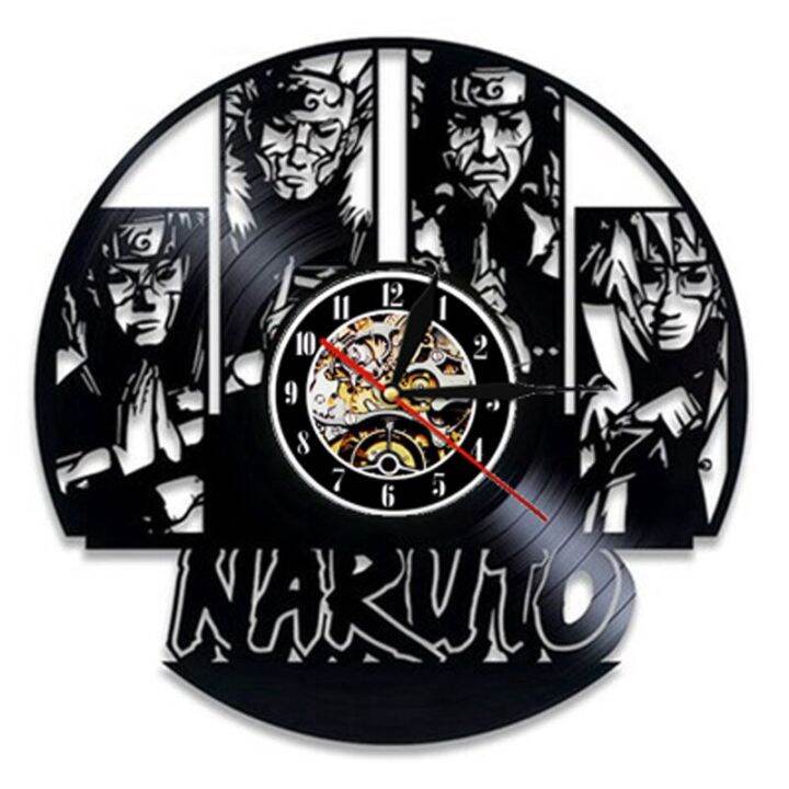 Naruto Vinyl Record Wall Clock Modern Design Anime Theme Naruto Uchiha ...