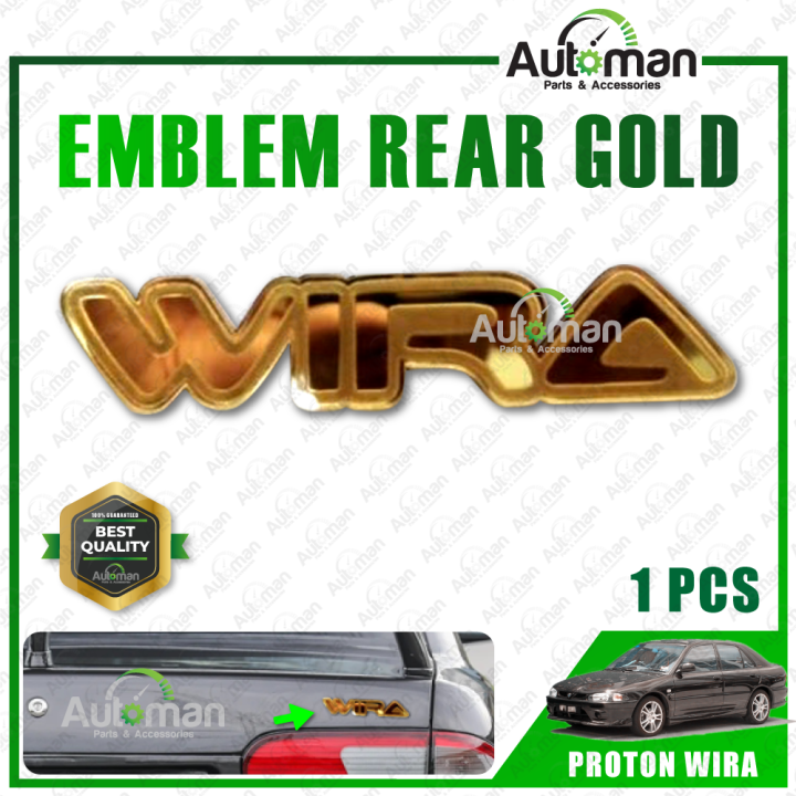 Proton Wira Car Logo WIRA Gold Rear Emblem Badge | Lazada