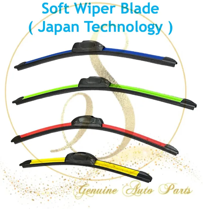 Bright Colors Japan Soft Rubber Wipers Boneless Car Wiper Blade Red ...