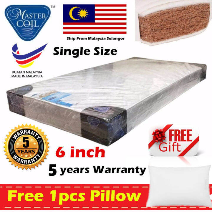 🇲🇾 🔥Masterfoam Mastercoil 🔥 6 Inch Coconut 100% Fibre Mattress Single ...