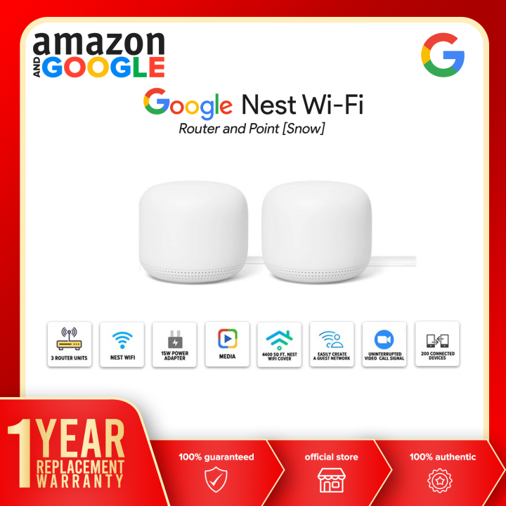 Google Nest WiFi Router and Point [Snow] | Lazada PH
