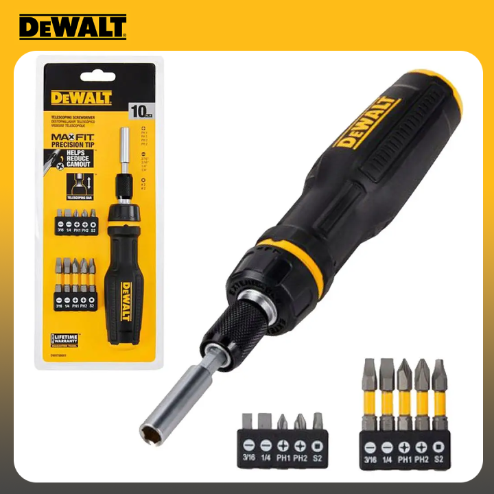 DeWalt Heavy Duty 10pcs Telescoping Screwdriver Maxfit Precision Tip ...