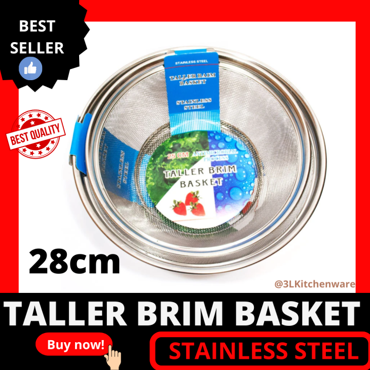 Stainless Steel TALLER BRIM Basket Strainer - Food Strainer - Food ...