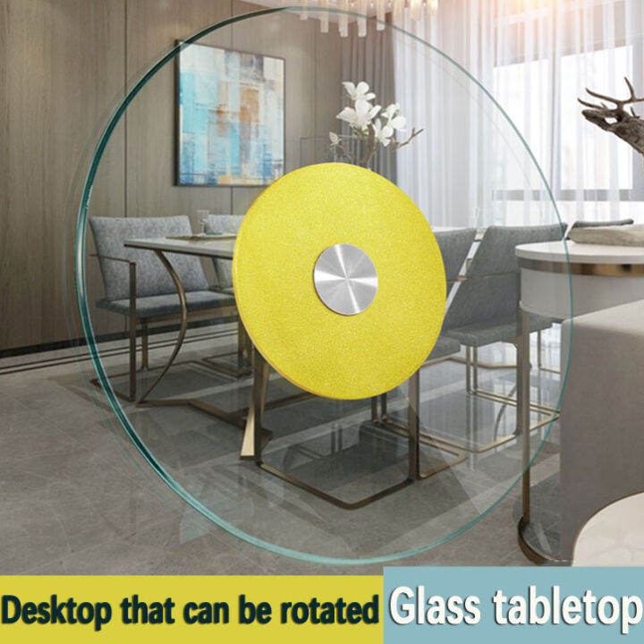 Tempered rotating glass table top with base dining table glass ...