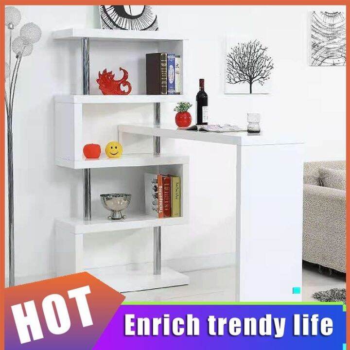 RBAR 360 Degree Rotating Swivel Bar Counter Table 120cm x 60cm Shelves ...