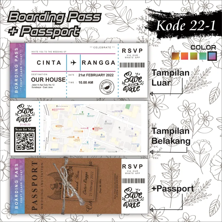 Undangan Passport Pernikahan + Boarding Pass Unik & Berkualitas by ...