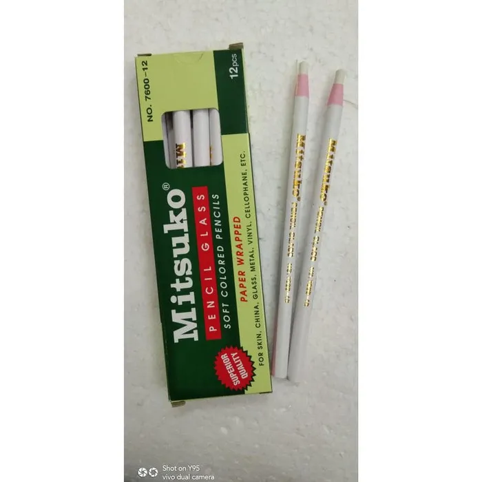 Pencil Glass Pensil Kaca Warna Mitsuko White / Pencil Kaca, Kulit ...