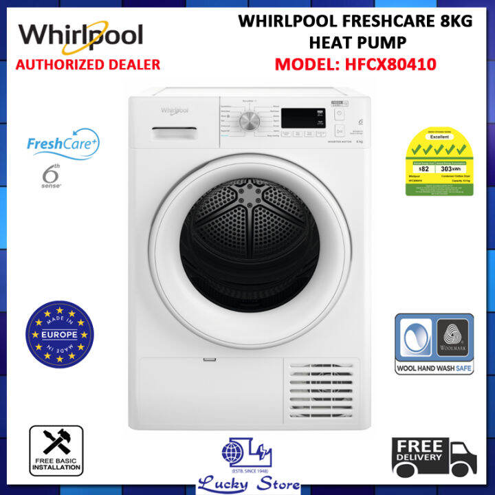 (BULKY) WHIRLPOOL HFCX80410 FRESHCARE+ 8KG HEAT PUMP DRYER , 6TH SENSE TECHNOLOGY,INVERTER MOTOR ...