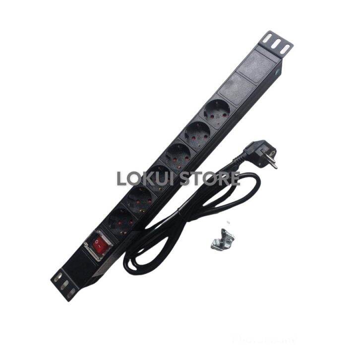 PDU 6 port Rackmounted 19inch 1U Power Distribusi unit / Stop Kontak | Lazada Indonesia