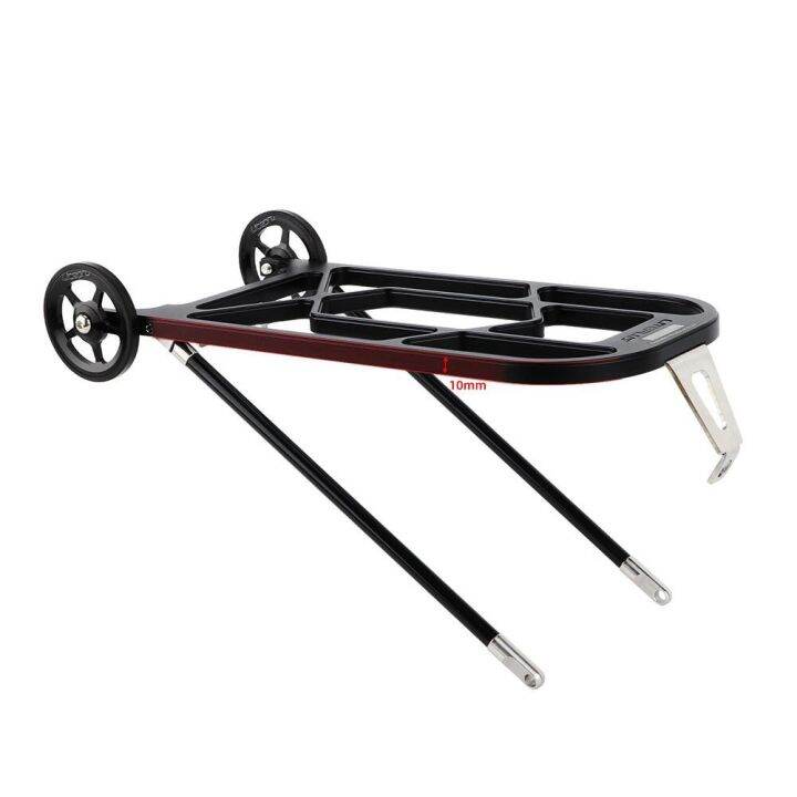 Folding Bike Rear Rack With Wheels High-Strength Aluminum Alloy Luggage ...