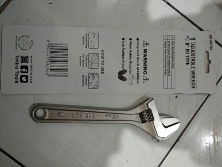 TEKIRO KUNCI INGGRIS 8 INCH / TEKIRO ADJUSTABLE WRENCH 8" BERKUALITAS ...