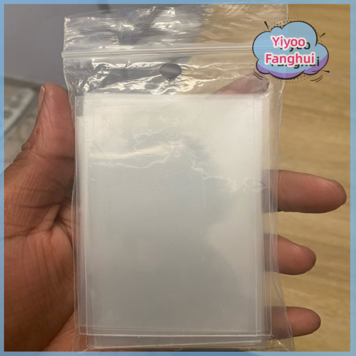 Yiyoo 50pcs Korea Card Sleeves Clear Acid Free CPP HARD 3 Inch ...