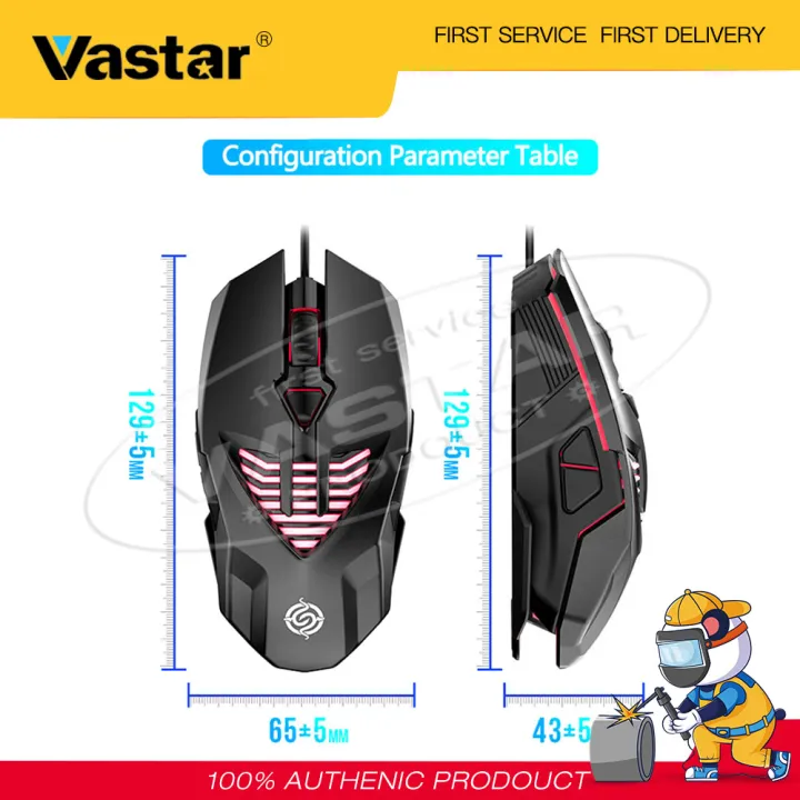 Vastar Gaming Mouse Marco Programmable Cool Lighting USB Optical Mouse ...