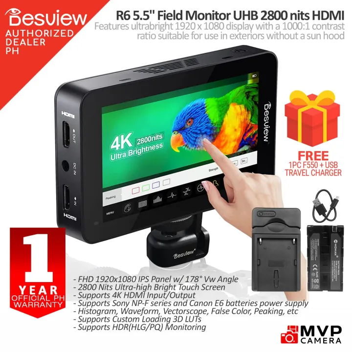 Desview R6 UHB 5.5-inch 2800nits On Camera Touch Monitor BESTVIEW MVP ...