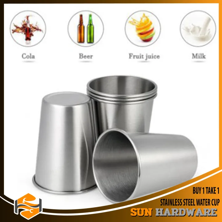 SUN HARDWARE BUY 1 TAKE 1 Stainless Steel Cups silver Metal Mugs ...